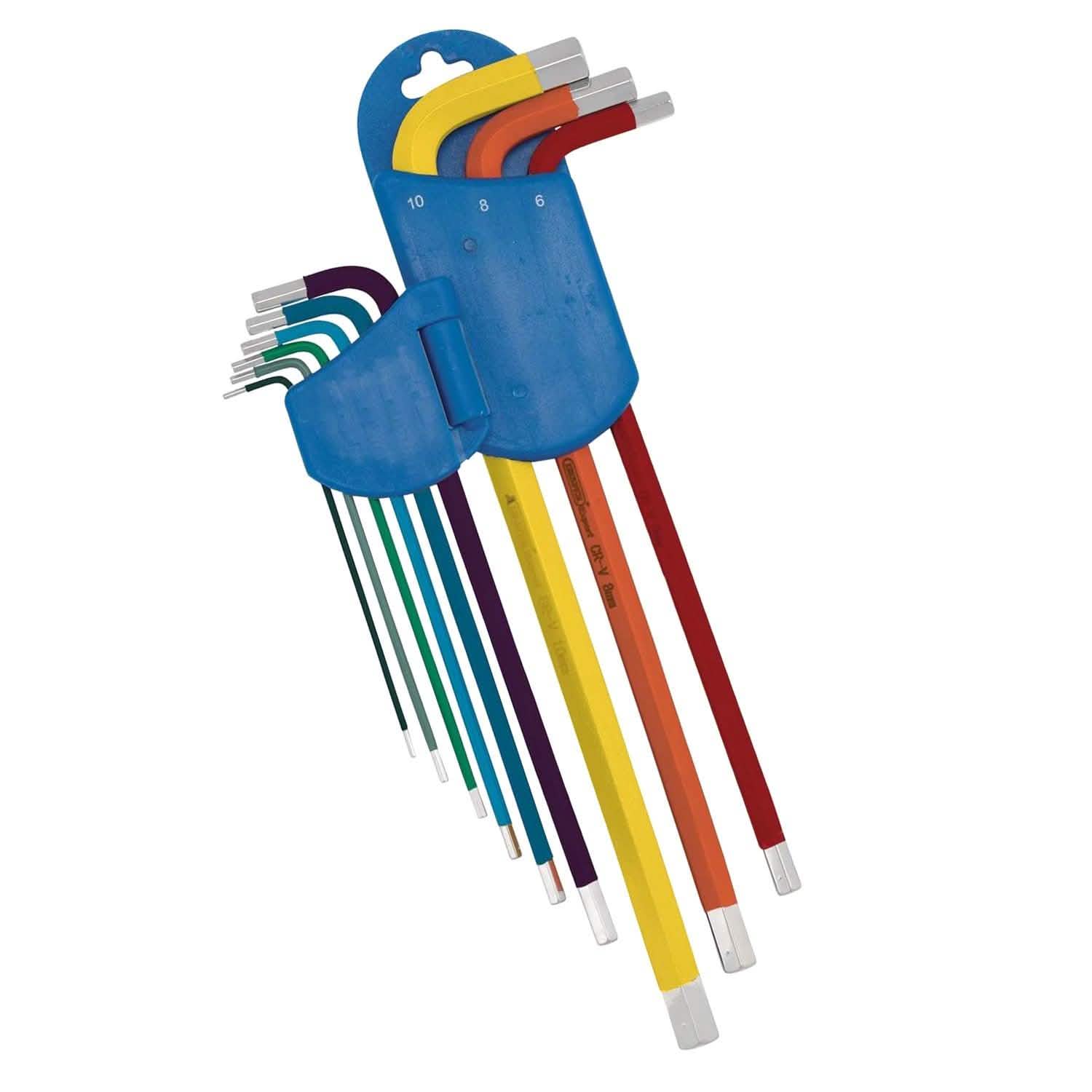 6 99 9pc Metric Hex Key Set Extra Long Arm Colour Coded Allen Keys 6 99 9pc Metric Hex Key Set Extra Long Arm Colour Coded Allen Keys