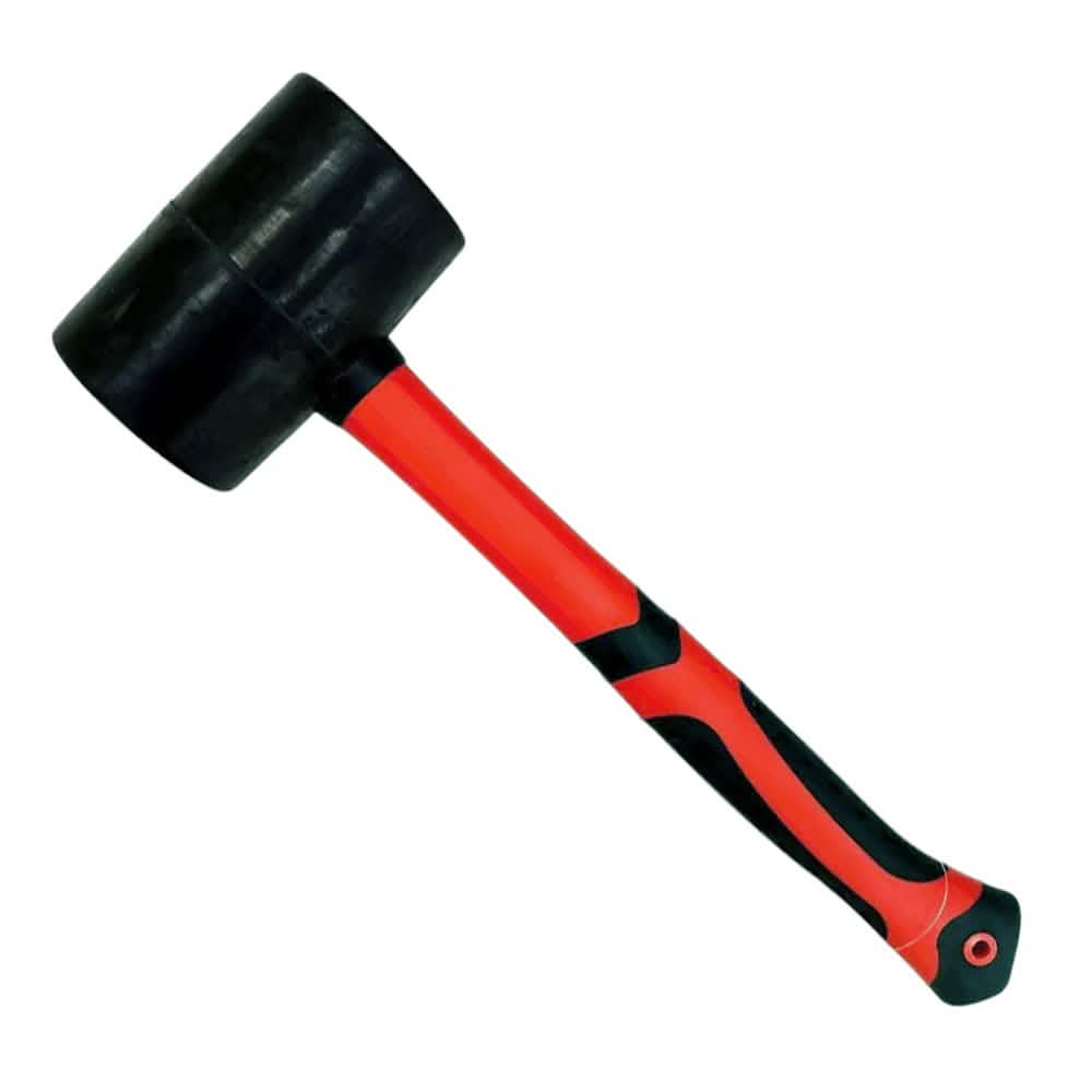 Rubber Mallet 48oz Paving Hammer Fibreglass Shaft Soft Rubber Grip Cam