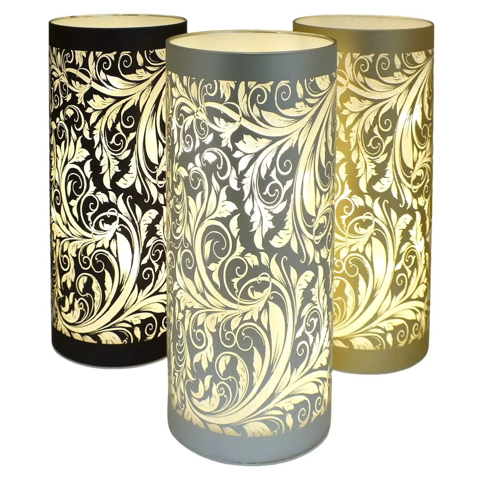 LED Christmas Lights Battery Powered Cordless Glass Table Lamps | Spar