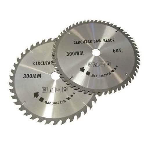 £12.99 2Pc 300Mm Tct Circular Saw Blades 40 & 60 Teeth With Adapter O ...