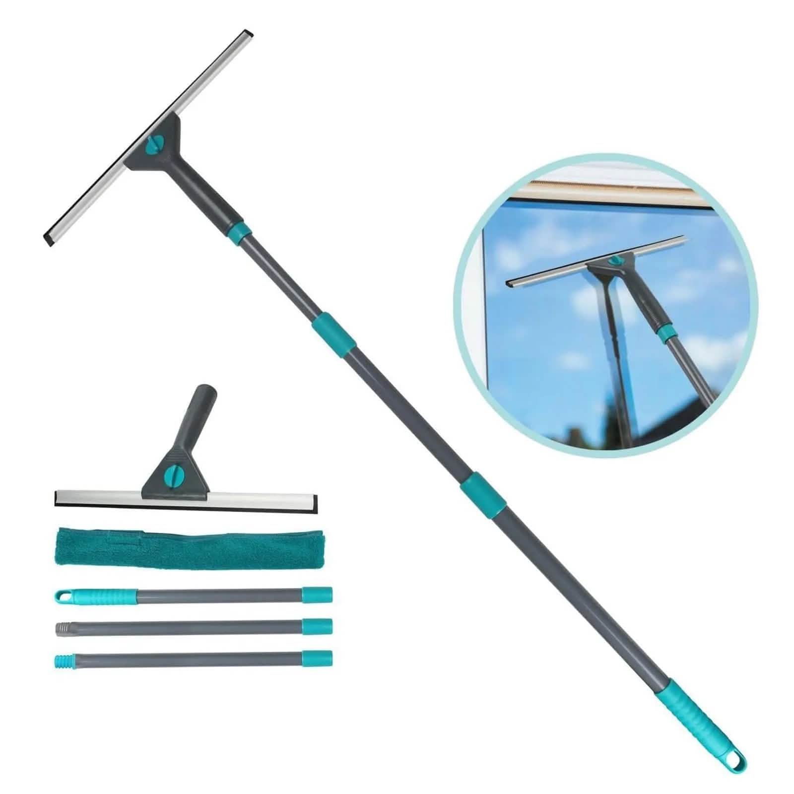 £11.95 Telescopic Window Cleaning Kit with Squeegee and 128cm ...