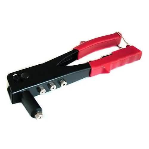 £11.99 Heavy Duty Pop Rivet Gun Hand Riveter with 4 Nozzles Heads & 360 ...
