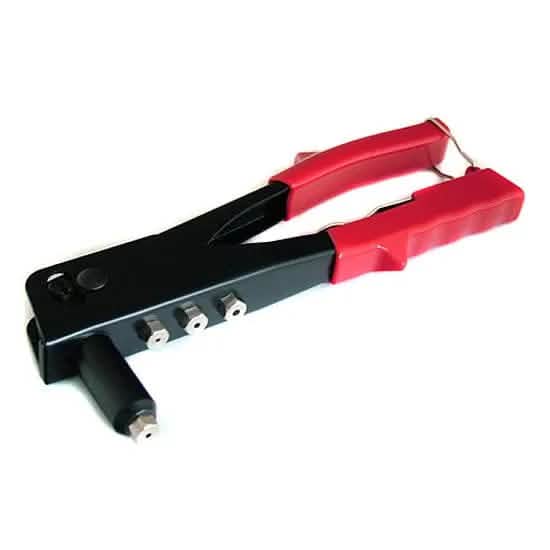 £5.81 HEAVY DUTY HAND POP RIVETER TOOL 4 NOZZLE HEAD RIVET GUN & 75 ...