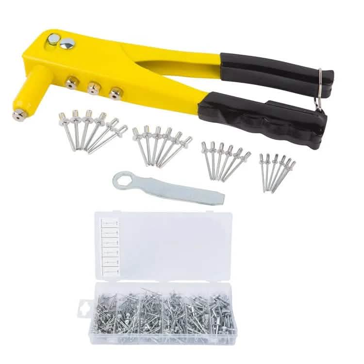 £8.99 Heavy Duty Hand Rivet Gun 4 Head Nozzle Riveter Plus 380 Assorted ...
