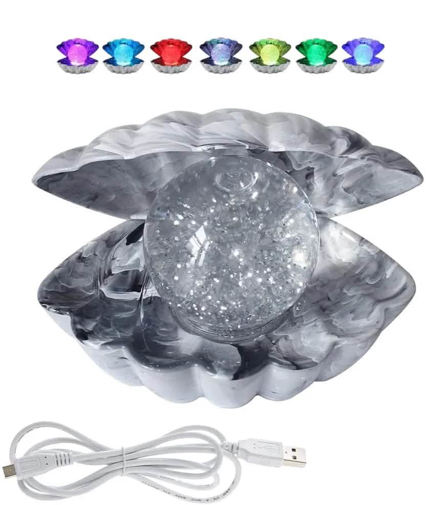 £13.49 Seashell Colour Changing LED Mood Light - Glitter Graffit Pearl ...
