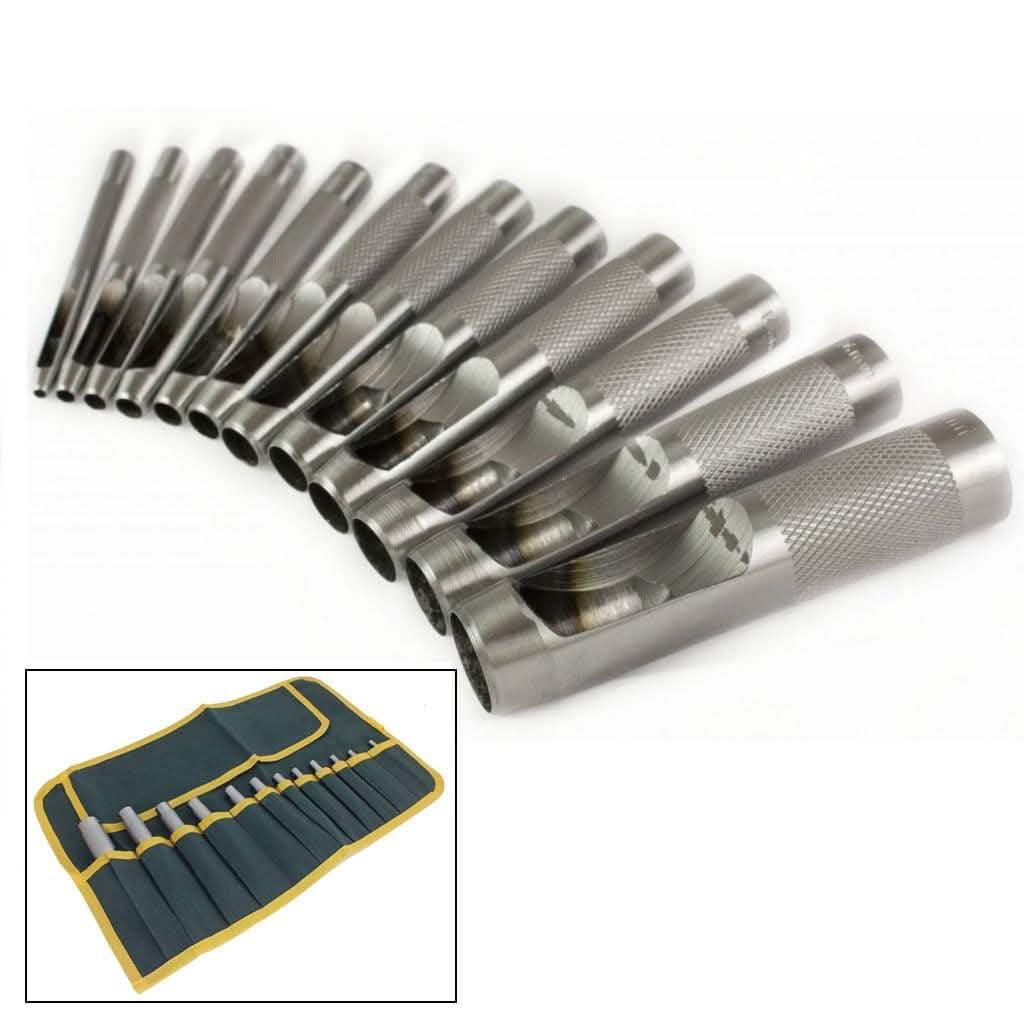 £13.57 12PC PRECISION HOLLOW PUNCH SET 3mm-19mm GASKET HOLE CUTTER ...