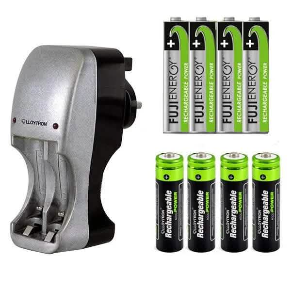 £11.99 Battery Charger Rechargeable Batteries - Compact Portable Plug ...
